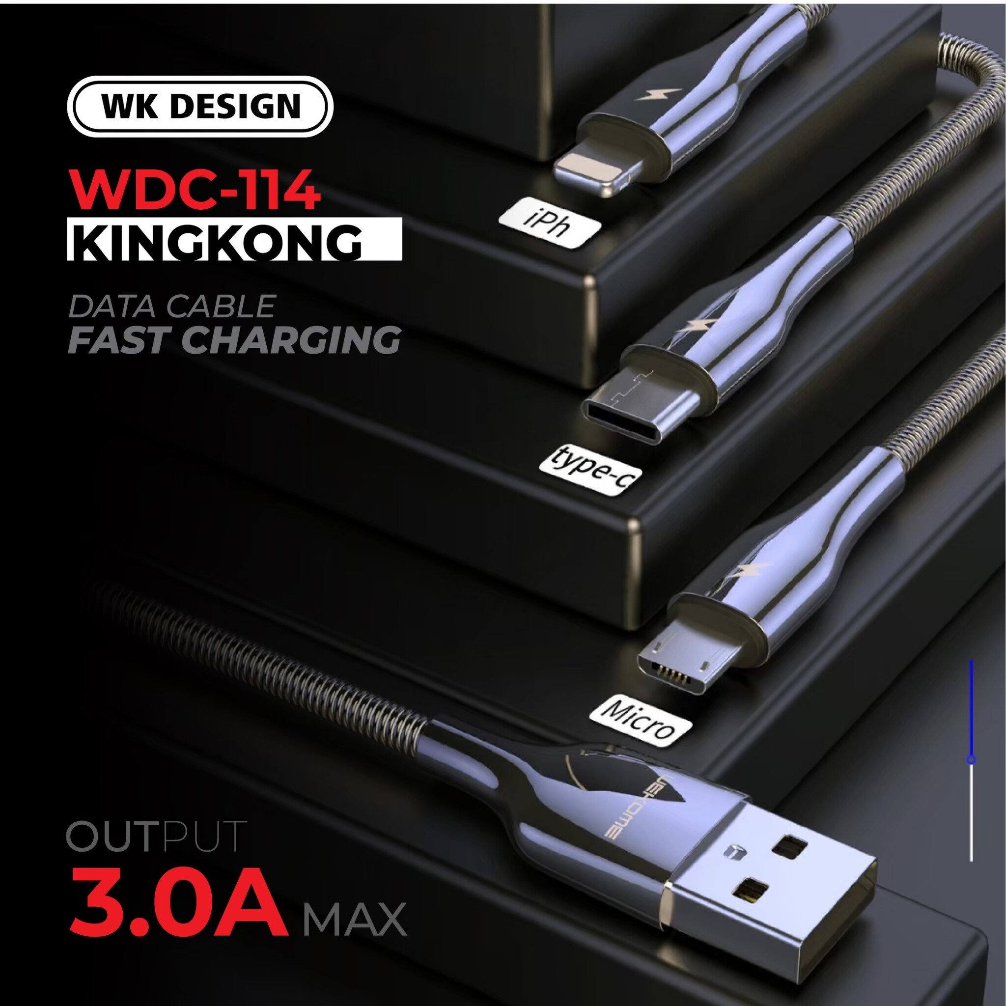 REMAX WK Design WDC-114 King Kong pro สายชาร์จเร็ว fast charging 3A NBboss89 - NBboss89 - ThaiPick