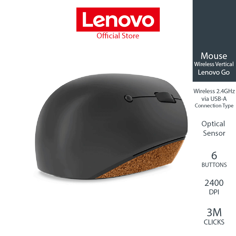 Lenovo Wireless Vertical Mouse Lenovo Go (Storm Grey) - GY51C33980 ...