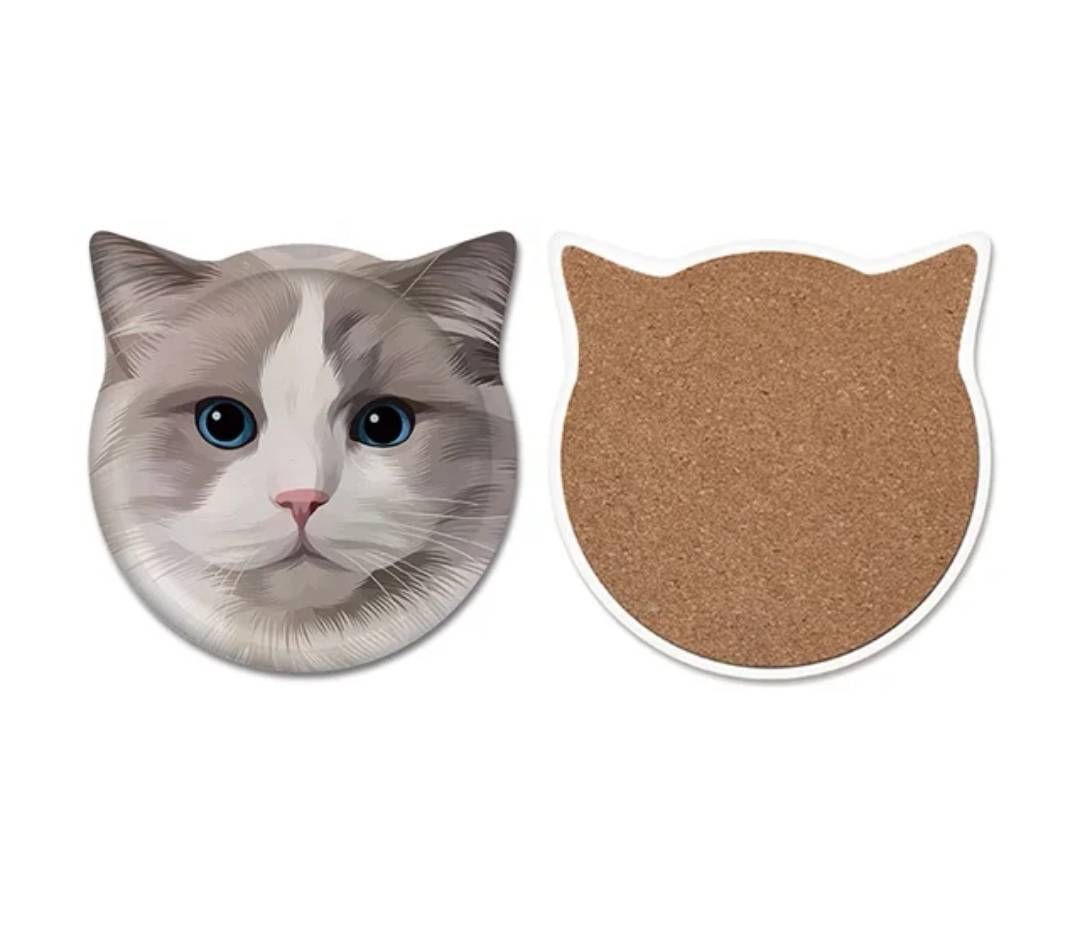 Drink coaster cat feature - KittyBitten-Store - ThaiPick