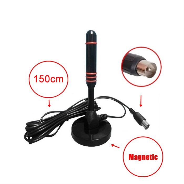 HDTV UHF Decoder Indoor TV Magnet Stick Antenna DVB T2 Digital MY TV HD ...