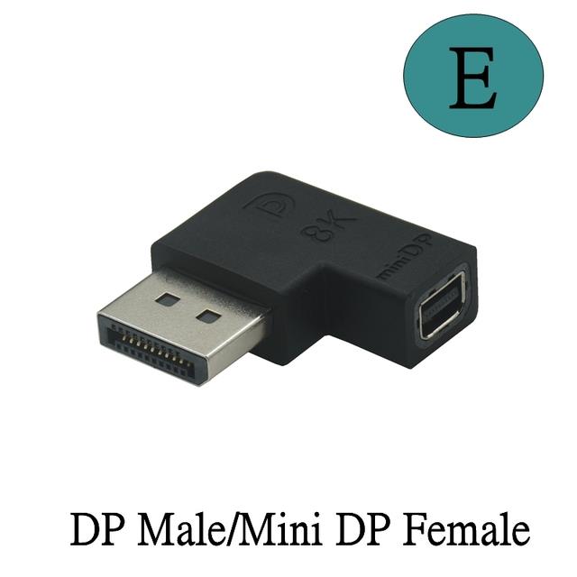 1PCS Displayport 1.4V To Mini DP adapter Right angled DP 8k/60Hz 4k ...