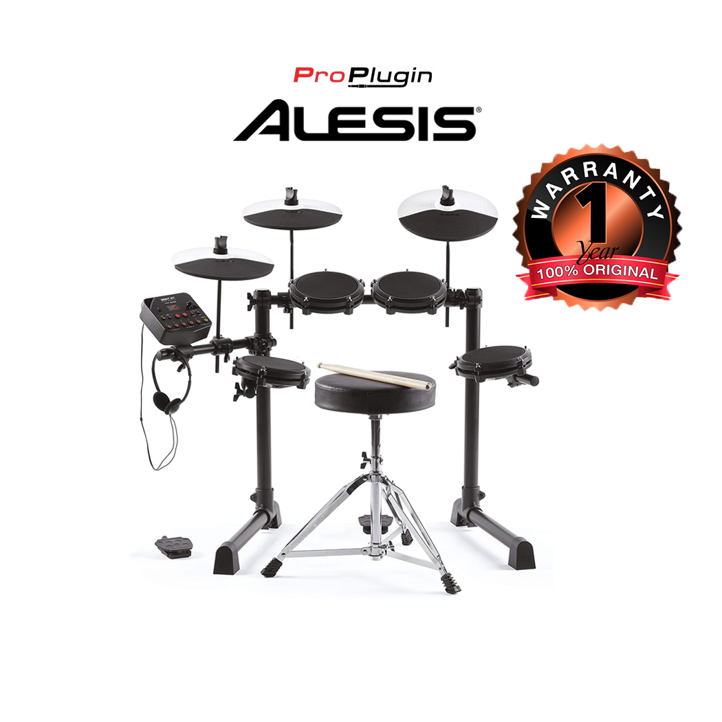 Alesis Debut Kit กลองไฟฟ้าครบชุดสำหรับผู้เริ่มต้น หนังมุ้งให้ความสมจริง 10 Drum kits 120 Sounds ...