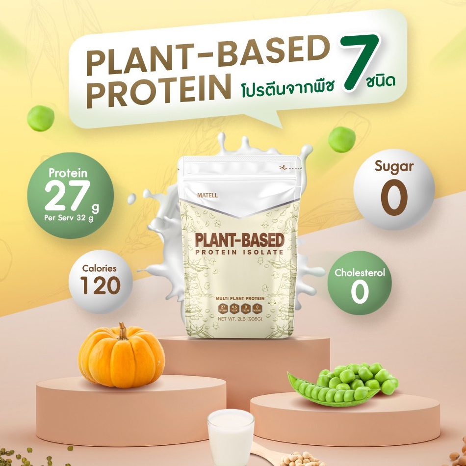 MATELL Plant-Based Protein Isolate แพลนต์เบสด์ ไอโซเลท โปรตีนพืช 7 ชนิด ...