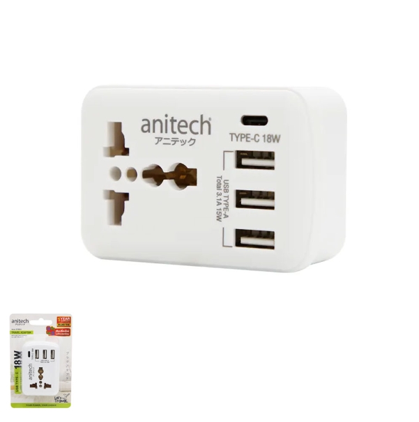 (H3134) ปลั๊กไฟ ANITECH H3134 ปลั๊กไฟมาตรฐาน มอก2432-2555 . 4 ช่องเสียบ ...