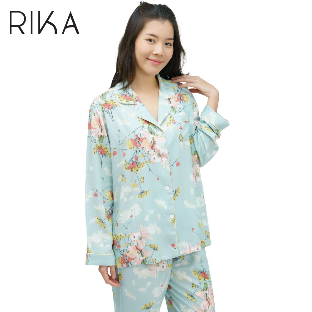 RIKA set ชุดนอน น่ารัก ๆ ปาจามา ผ้า Viscode 100 look Silk พิมพ์ลาย เนื้อผ้านุ่มมาก เนื้อละเอียด ...