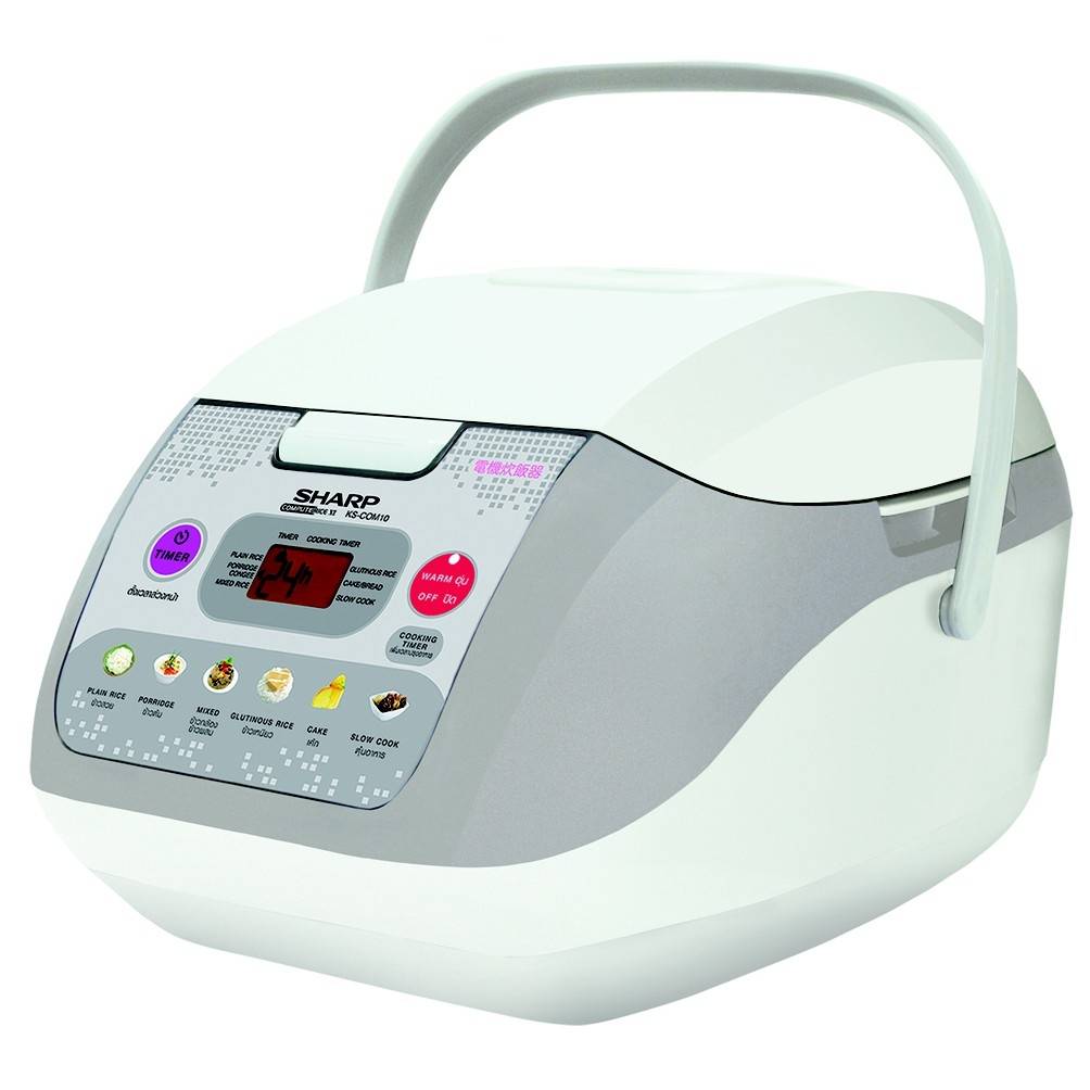 SHARP หม้อหุงข้าว คอมพิวเตอร์ 1 ลิตร รุ่น KS-COM10 สีขาว - KKElectricShop - ThaiPick