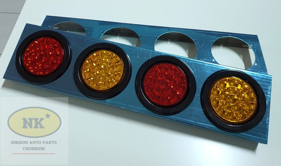 ไฟท้าย LED 4ตอน แผงStainless แบบกล่อง (รถบรรทุก) R+L 24V ราคาต่อ 1คู่ ...