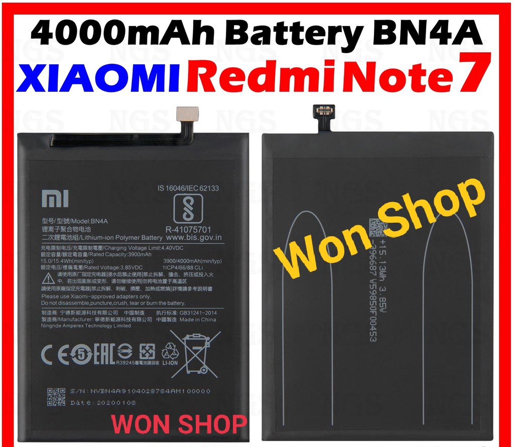 แบตBN4A forXiaomi Redmi Note 7 BN4A for with+ชุดไขควง Battery 4000mAh - AAc mobile shop - ThaiPick