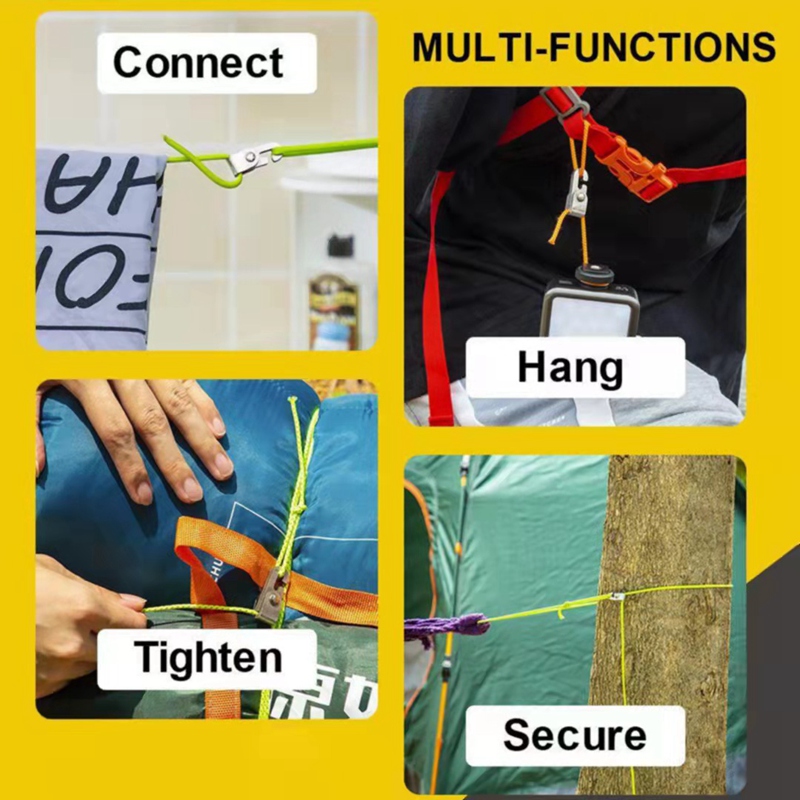 Automatic Lock Hook Self-Locking Free Knot for Camping Tent Accessories ...