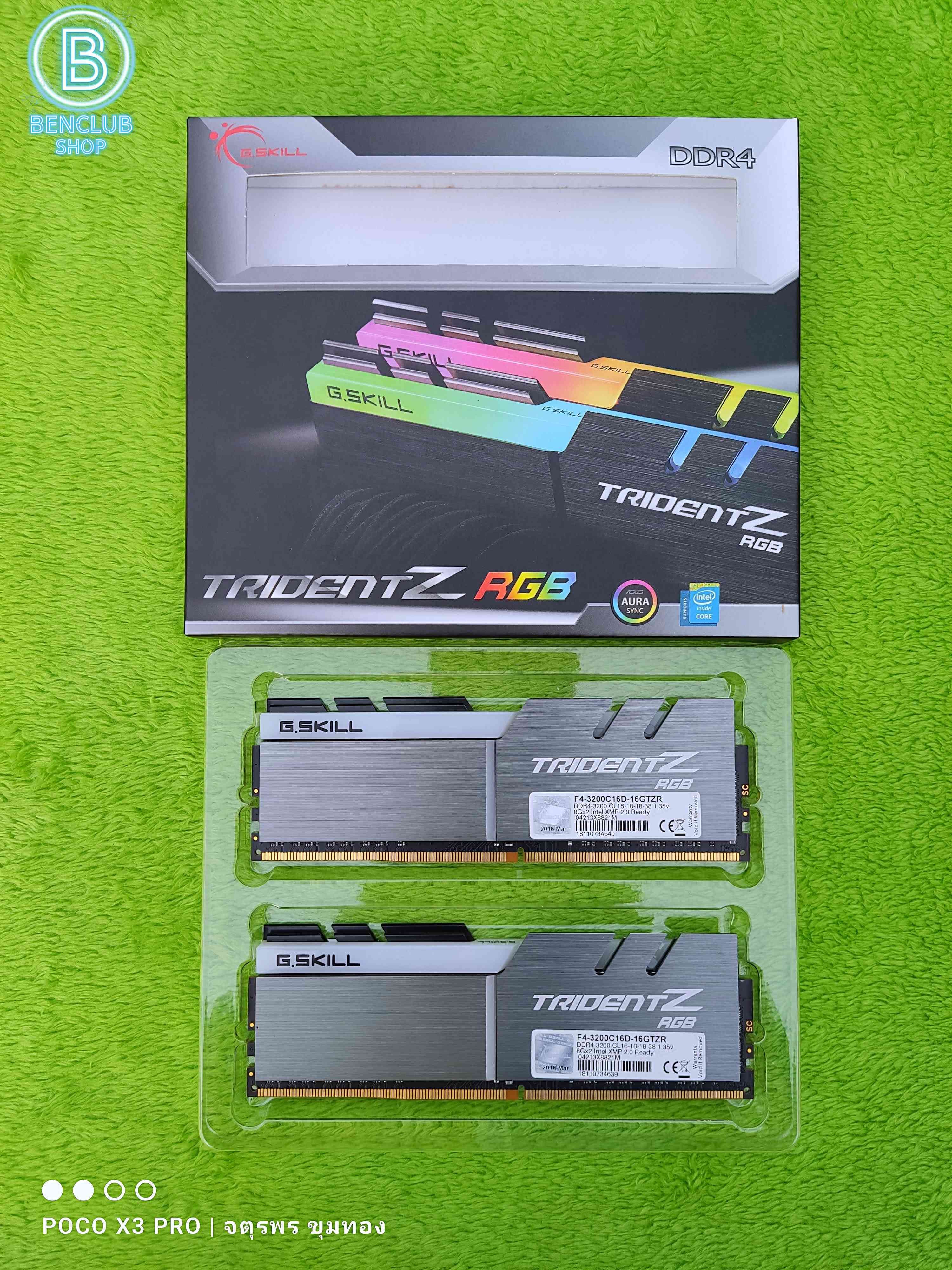 Ram G.skill TridentZ RGB ddr4 3200 16Gb(8x2Gb) ประกันศูนย์ LT แรมมือสอง ...