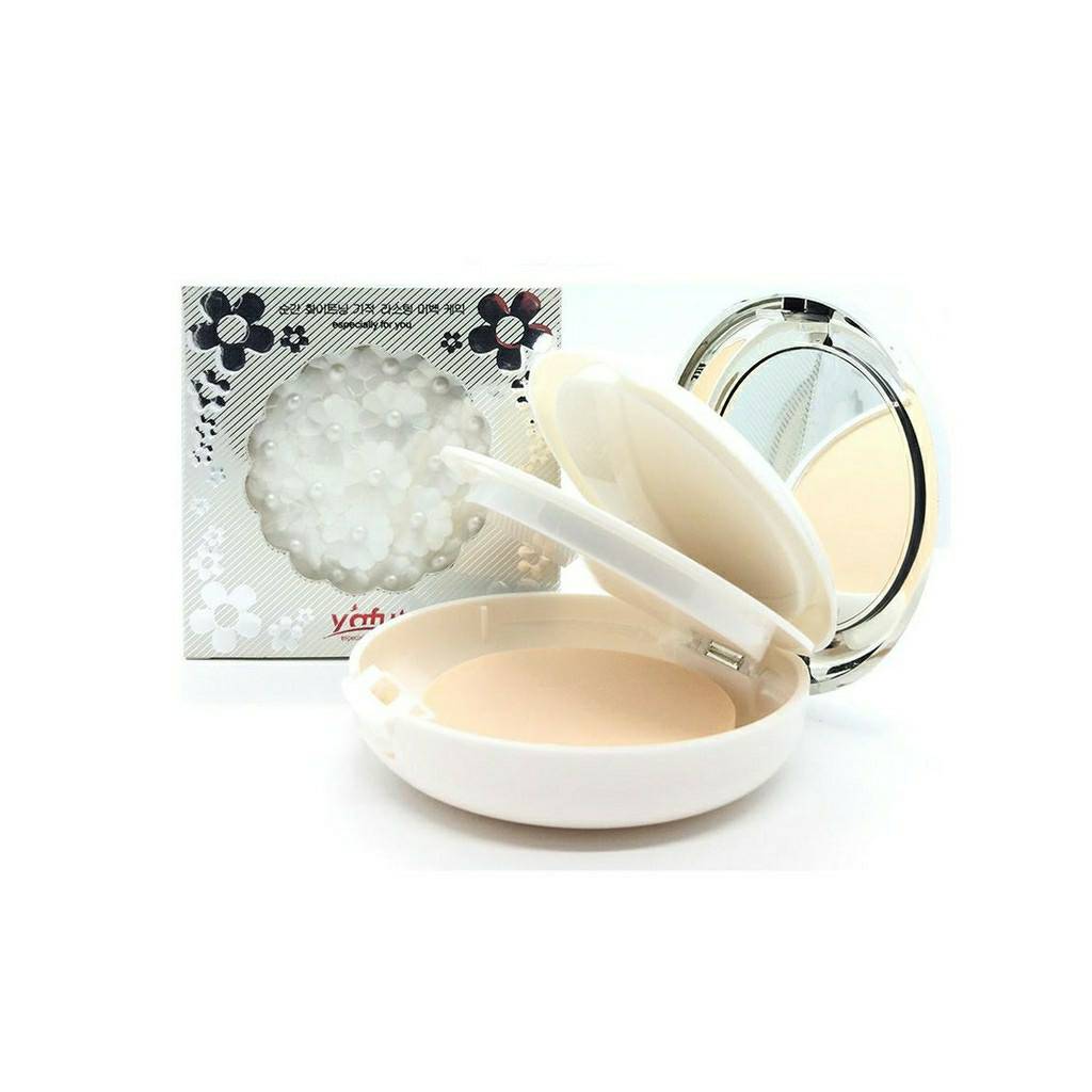 แป้งยาฟู ตลับดอกไม้ 2 ชั้น สีเงิน Yafu - Pony.Shop - ThaiPick