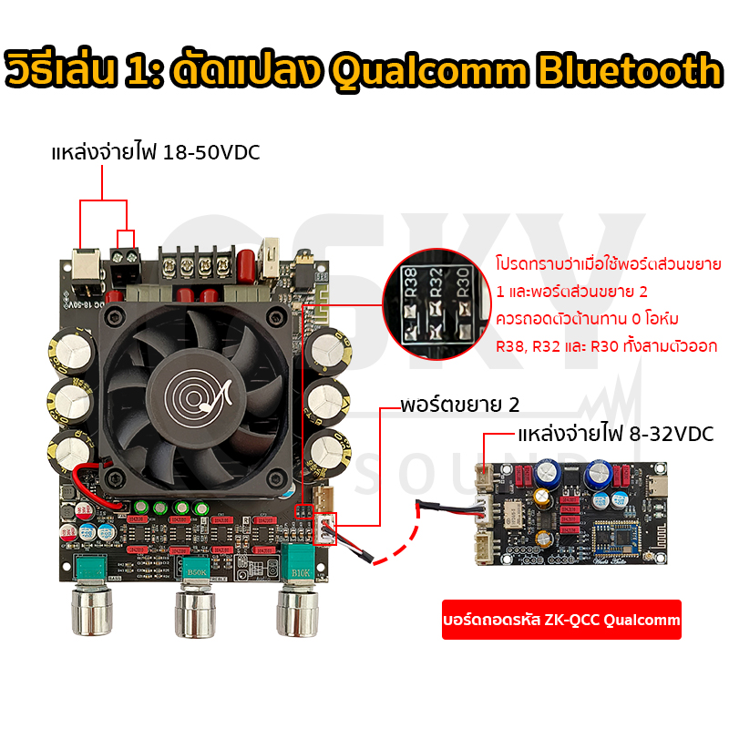 SKYSOUND ZK 3002T แท้ แอมป์ 3002t แอมป์จิ๋วบลูทูธ 2300W แอมป์จิ๋วบลูทูธ ...