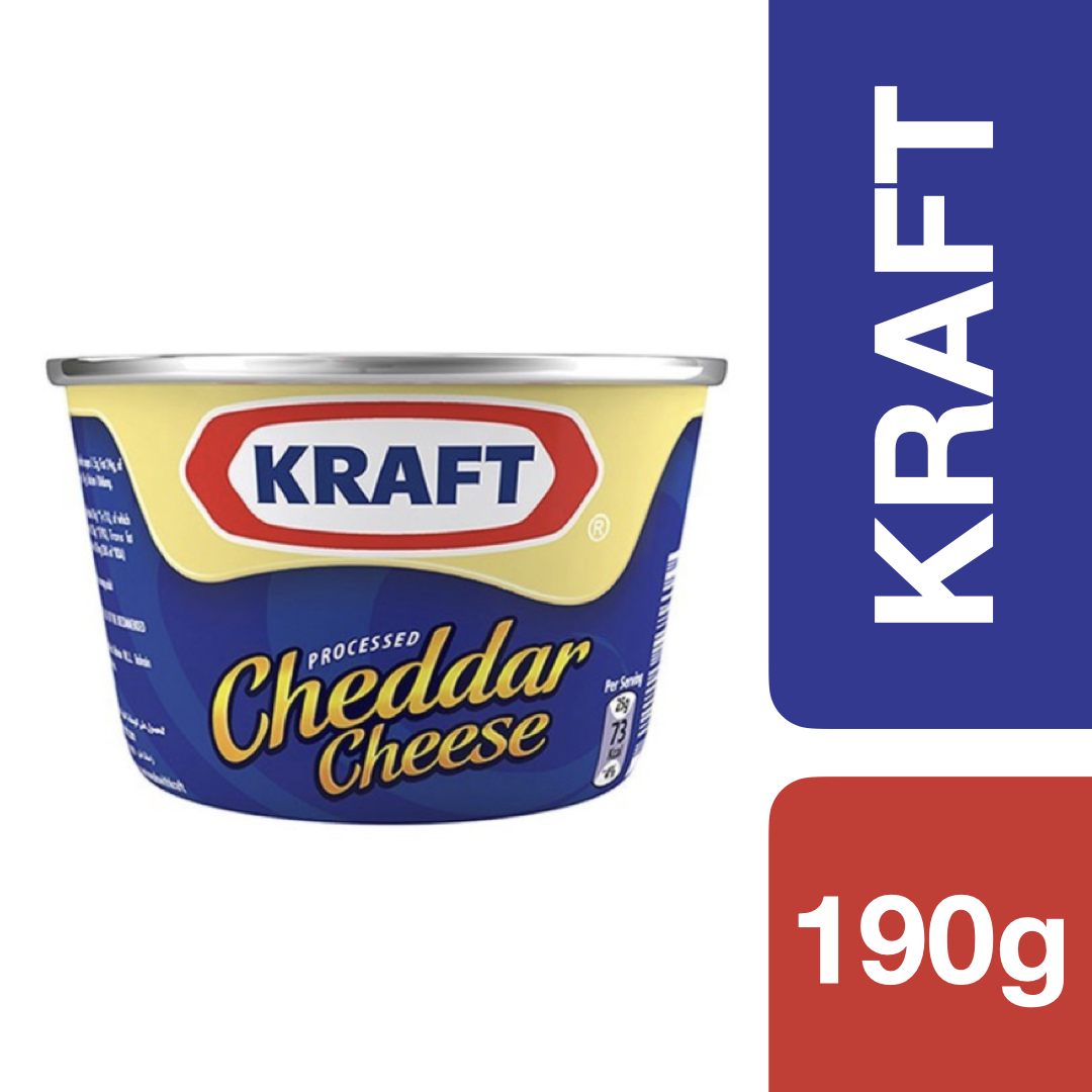 Kraft Processed Cheddar Cheese 190g ++ คราฟท์ เชดด้าชีสแบบกระปุก ขนาด ...