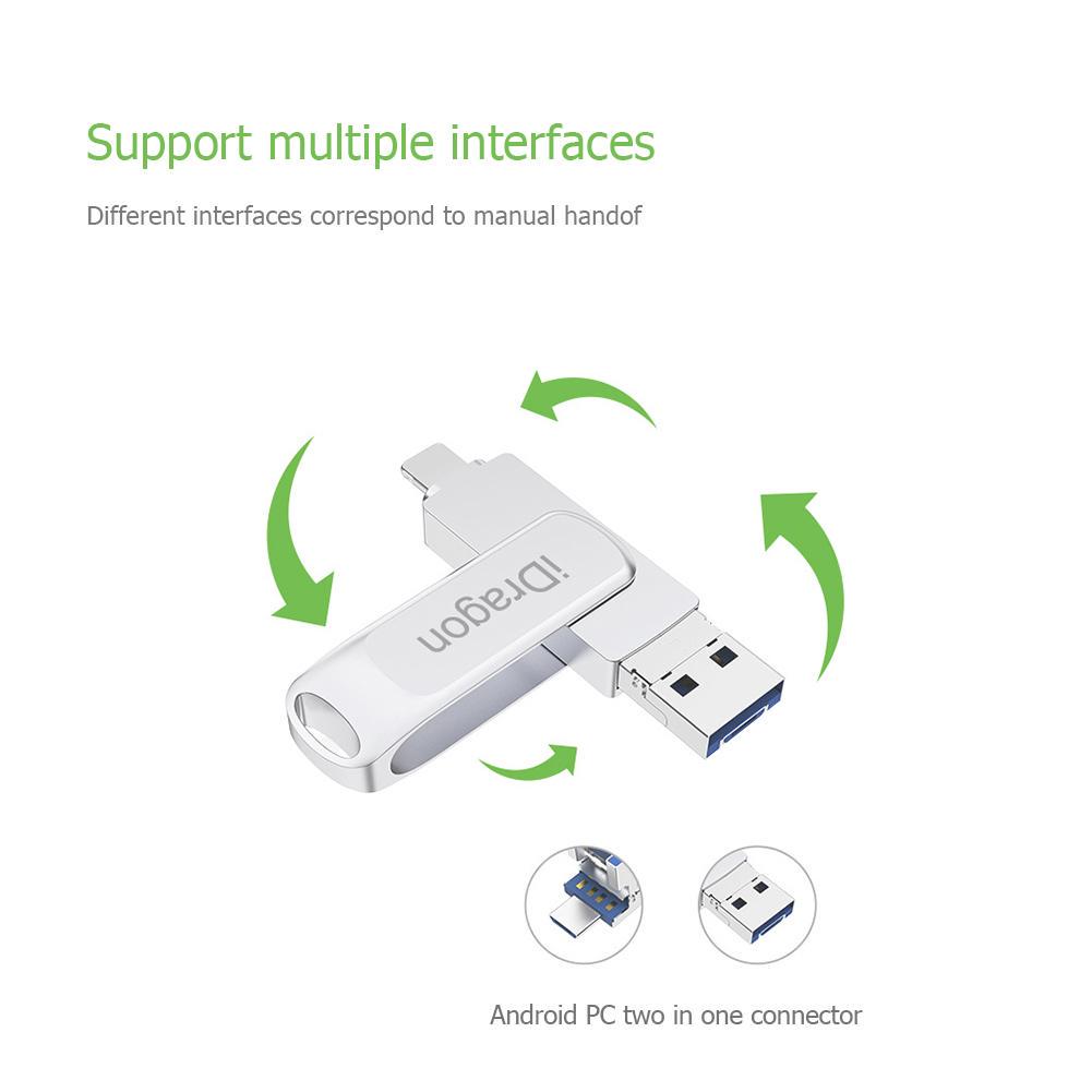 NewIDragon IDrive32G64G128G Super High Speed USB 3.0 แฟลชไดร์ฟ 3 In 1 ...