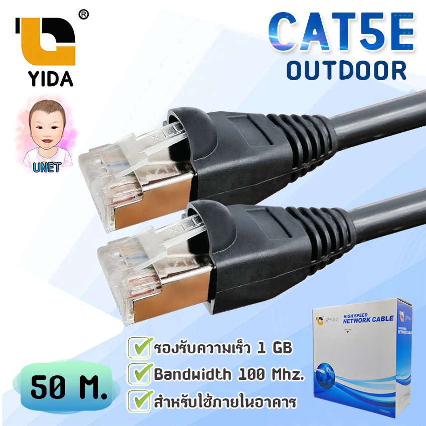 เคเบิล Accessory XLL สายแลน CAT5E OUTDOOR เข้าหัวสำเร็จรูป ยาว 50 เมตร พร้อมใช้งาน Gadget สาย ...