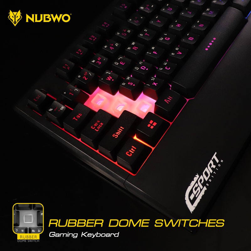 Nubwo NK-30 VAKANT Gaming Keyboard คีย์บอร์ดเกมมิ่งกันน้ำได้ ปุ่มยาง nk036 - gantdanju - ThaiPick