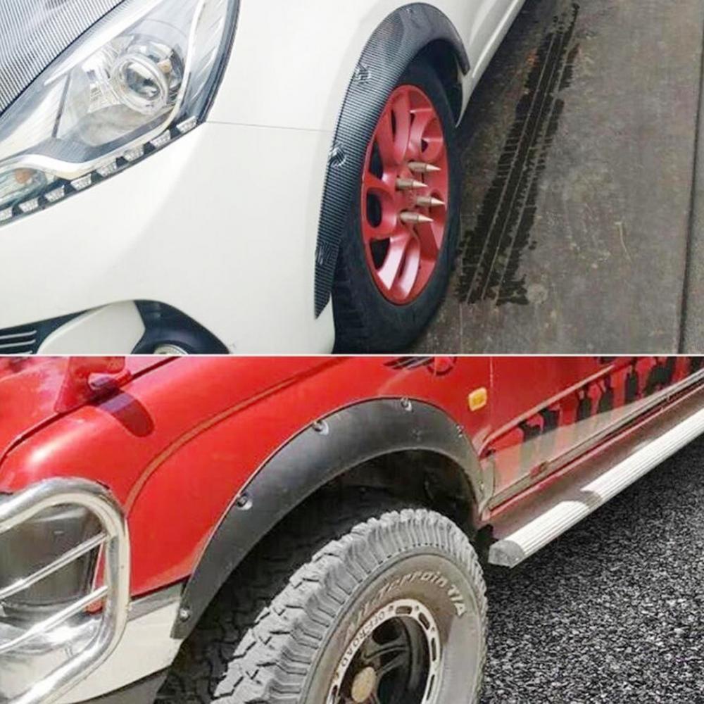 4PCS Universal Car Wheel Fender Flares โพลียูรีเทนสีดำที่ยืดหยุ่น แต่ทน ...