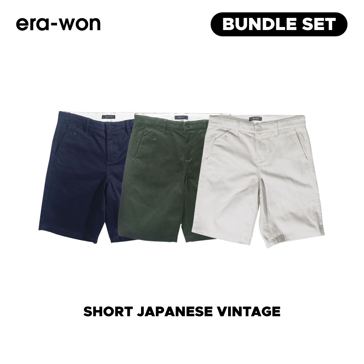 Bundle Set 3 ตัวราคาพิเศษ era-won กางเกงขาสั้น รุ่น Japanese Vintage ...