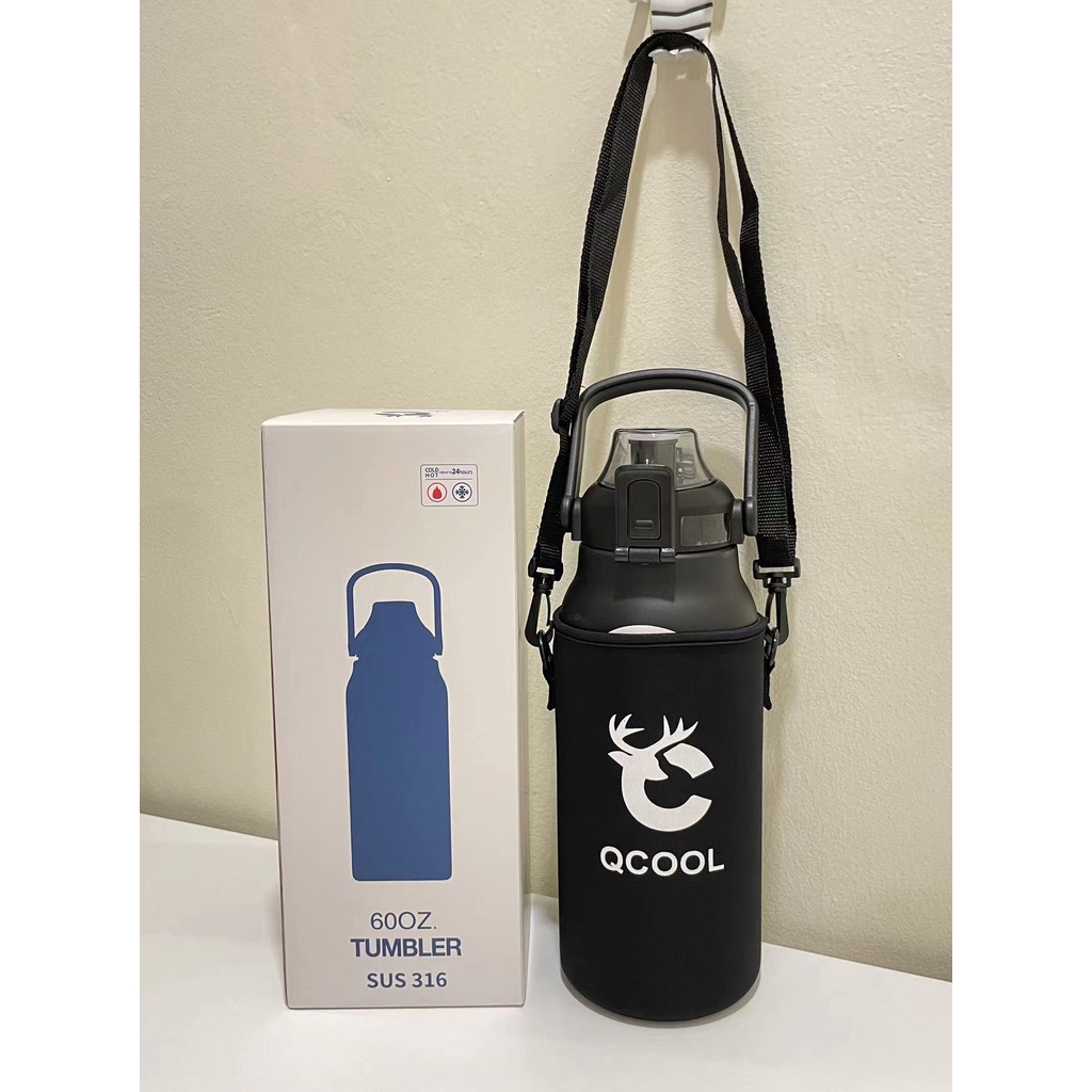 ((ขวดน้ำเด็ก)) เตรียมไป โรงเรียน กระเป๋าสายสะพาย สำหรับใส่ขวดน้ำใหญ่ QCOOL CILLE 1.7L สินค้า ...