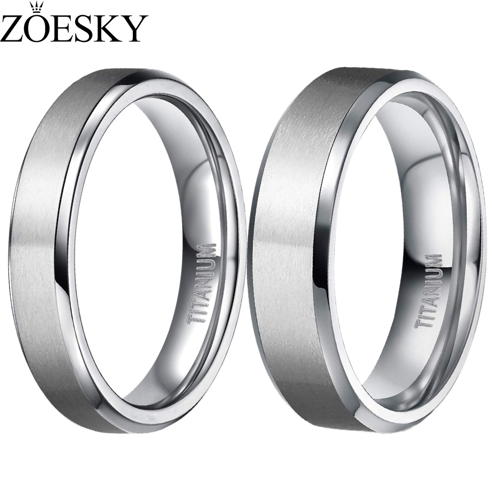 ZOESKY Titanium Ring 2mm 4mm Plain Dome High Polished Wedding Band ...