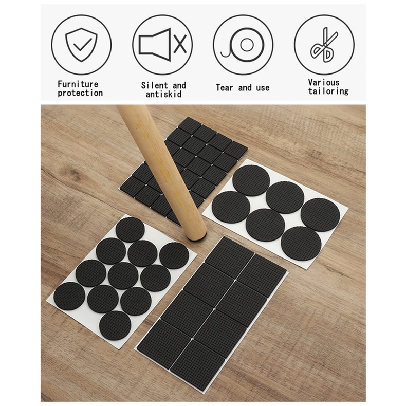 Multi Sizes Self Adhesive Rubber Furniture Leg Protection Cover Table ...