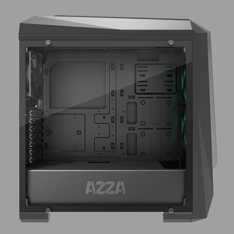 AZZA Mid Tower Tempered Glass RGB Gaming Case Chroma 410B - Black ...