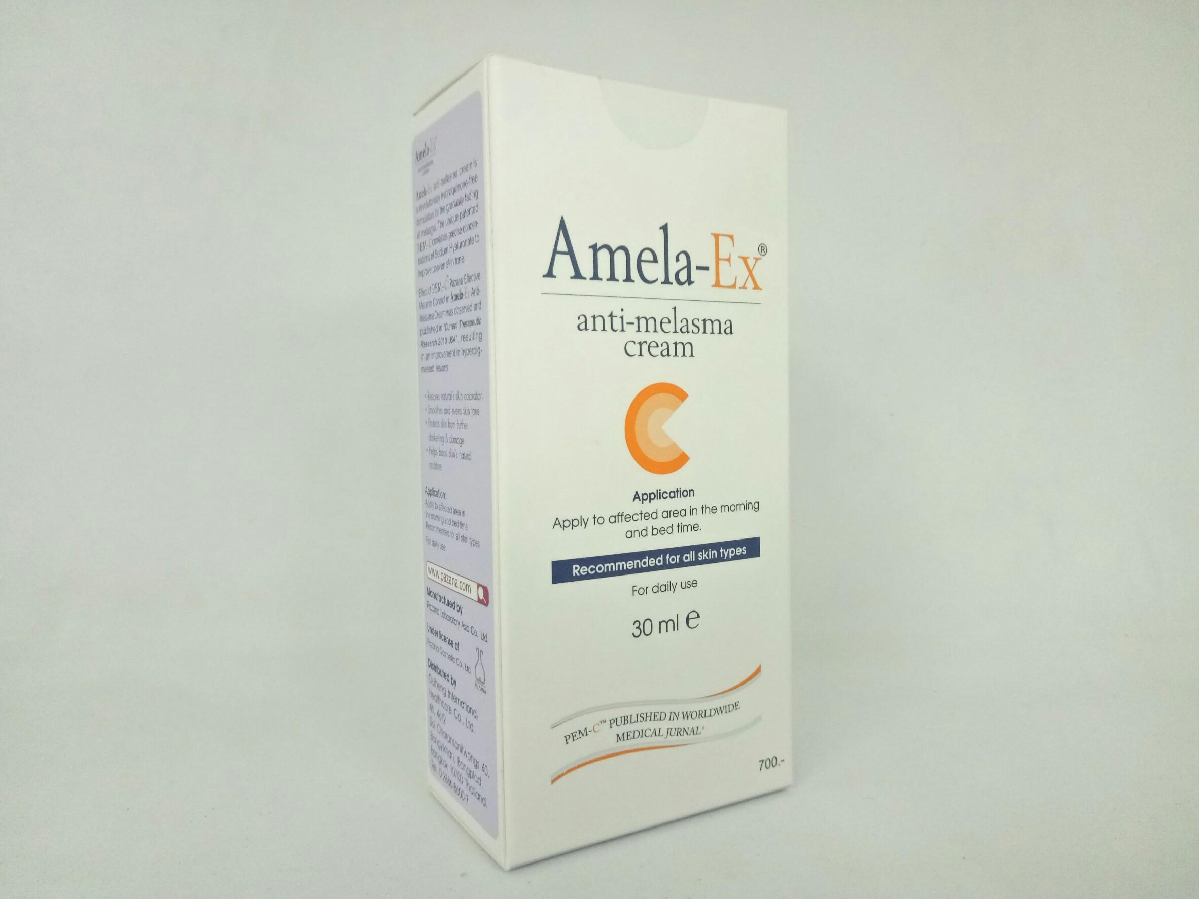 Amela-Ex Antimelasma cream 30 ml free ขนาด 5 ml - Amela ex ครีมทาฝ้า อเมลา เอ็กซ์ 30 มล. ฟรี ...