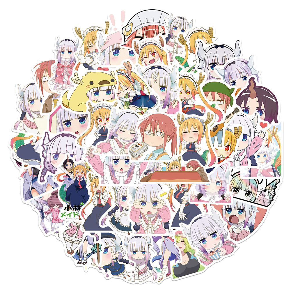 Cute Anime Miss Kobayashis Dragon Maid Cartoon Stickers Laptop ...