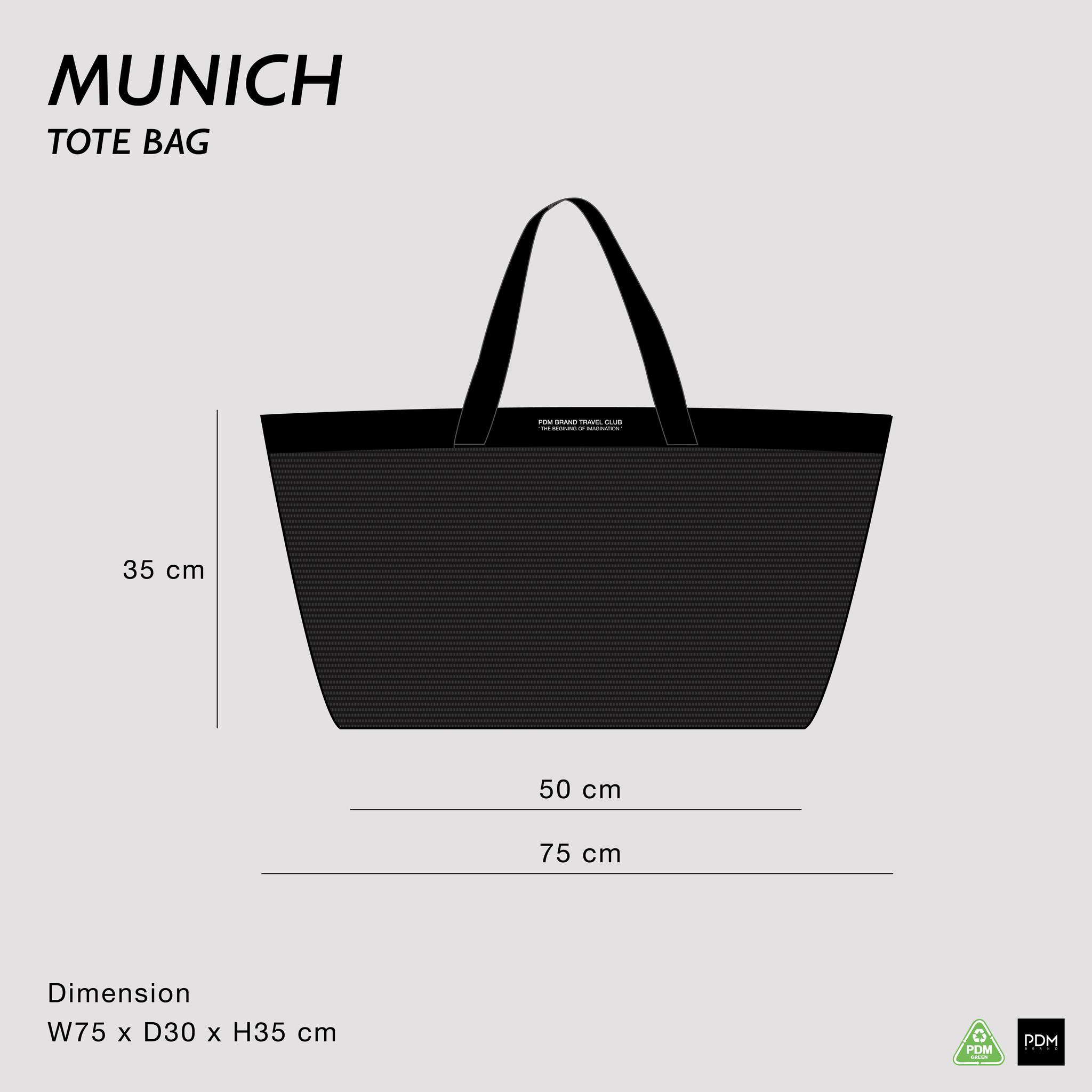 PDM Munich Large Tote Bag สี All Black - PDMBRAND - ThaiPick