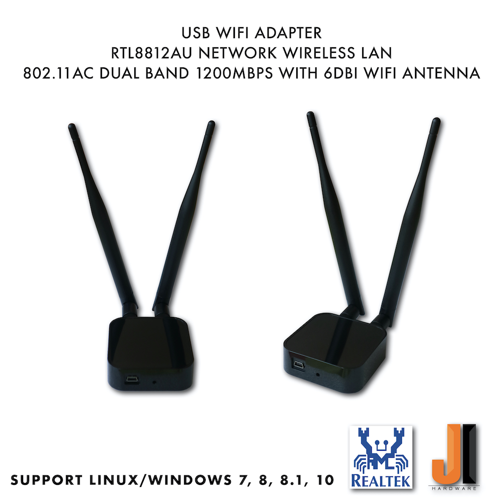 USB Wi-Fi Adapter RTL8812AU Network LAN Dual Band 1200 Mbps with 6 dBi ...