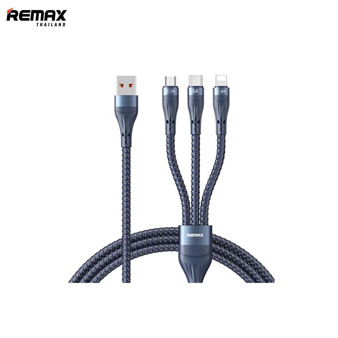 Remax Cable 3in1 1M รุ่น RC-199th (5A) - สายชาร์จโทรศัพท์มือถือ ชาร์จเร็ว ชาร์จไว | Lazada.co.th