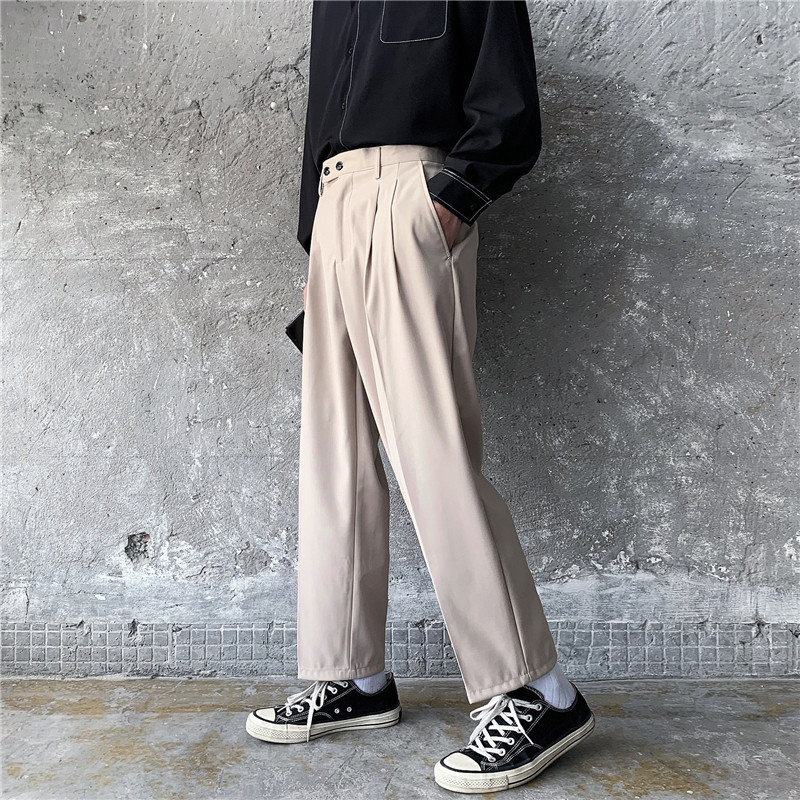 Fashion Korean Nine Pants slim กางเกงสแล็คชาย กางเกง5ส่วนชาย กางเกง ...