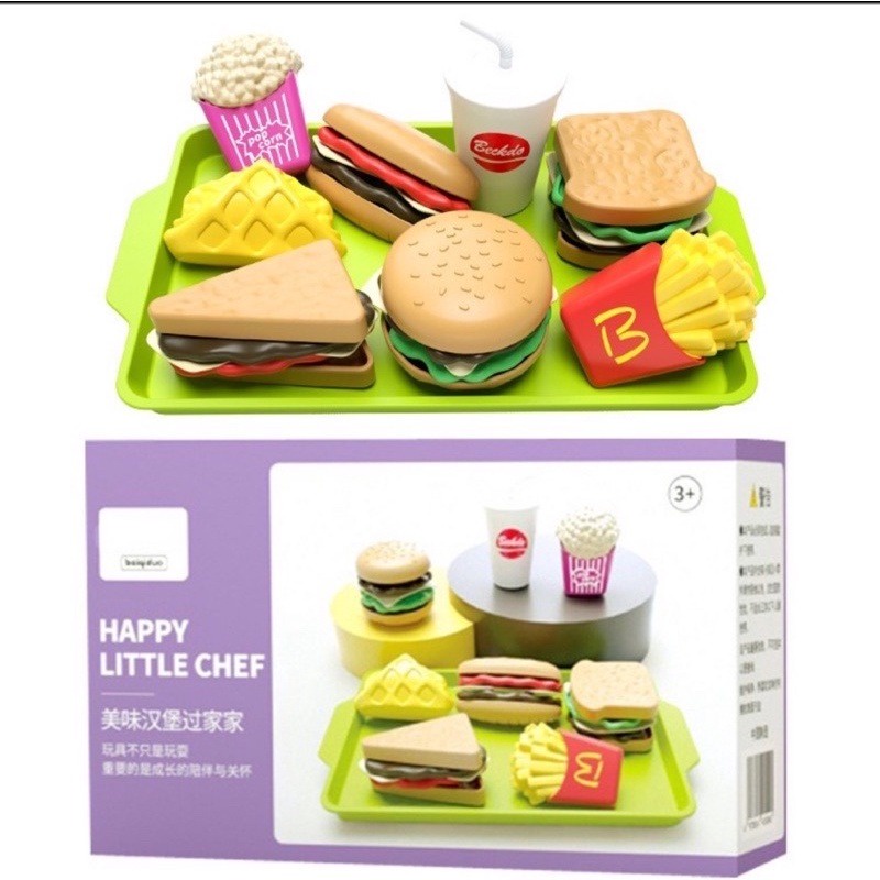 27 Pack Kids Burger Pretend Cooking Playset มินิครัวอาหารปลอมของเล่น ...