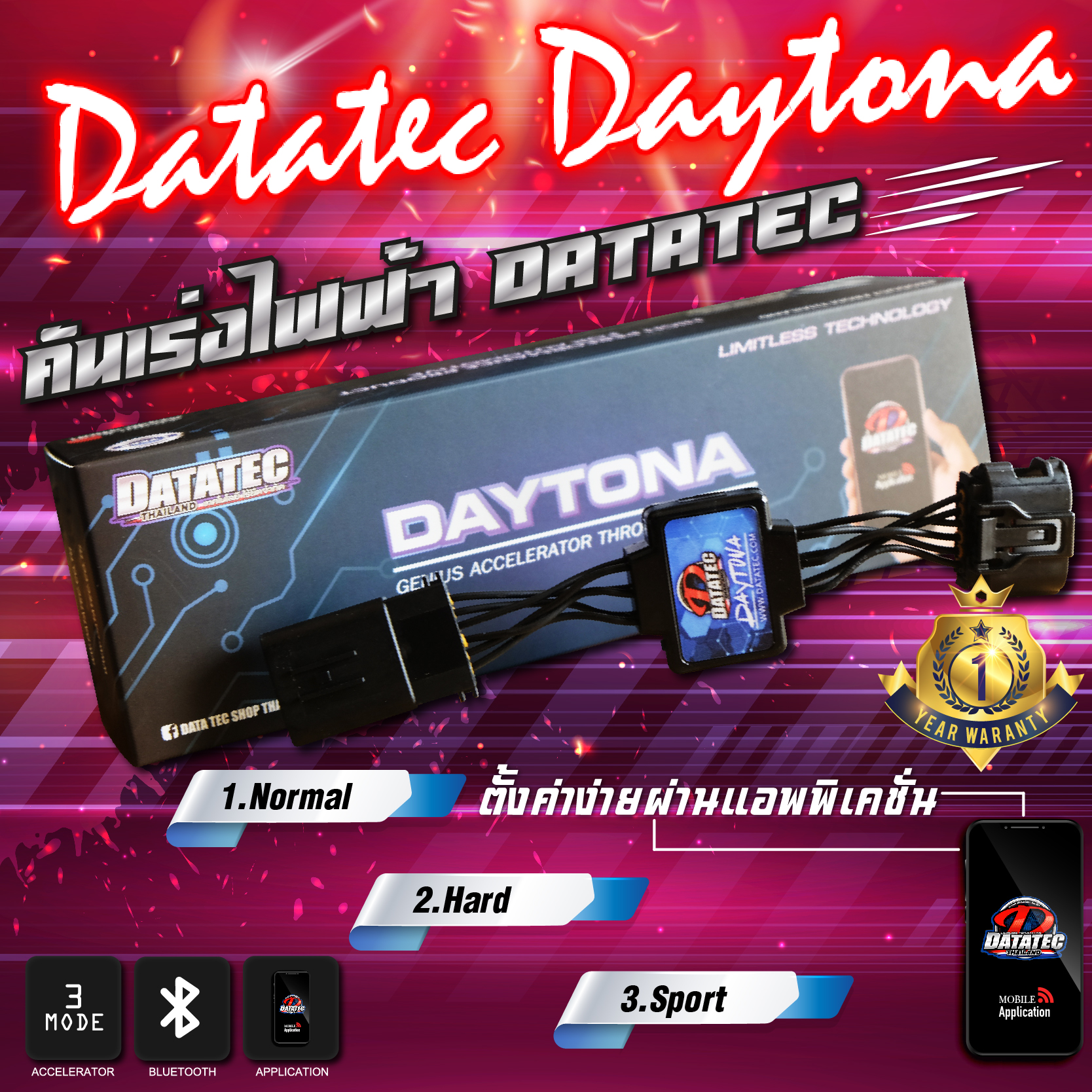 คันเร่งไฟฟ้า กล่องคันเร่งไฟฟ้า Datatec Daytona HO2 -Jazz GK 2014+ -City 2014+ -CR-V 2015 -HR-V ...