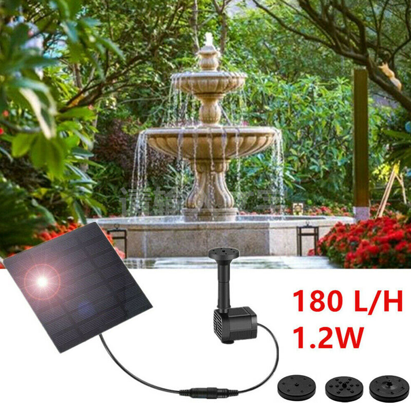 Solar Power Fountain Pump Water Pump for Outdoor Garden Pond Pool Fish ...