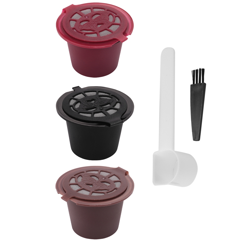 3 Pcs Refillable Reusable Espresso Capsule for Nespresso Coffee Machine ...