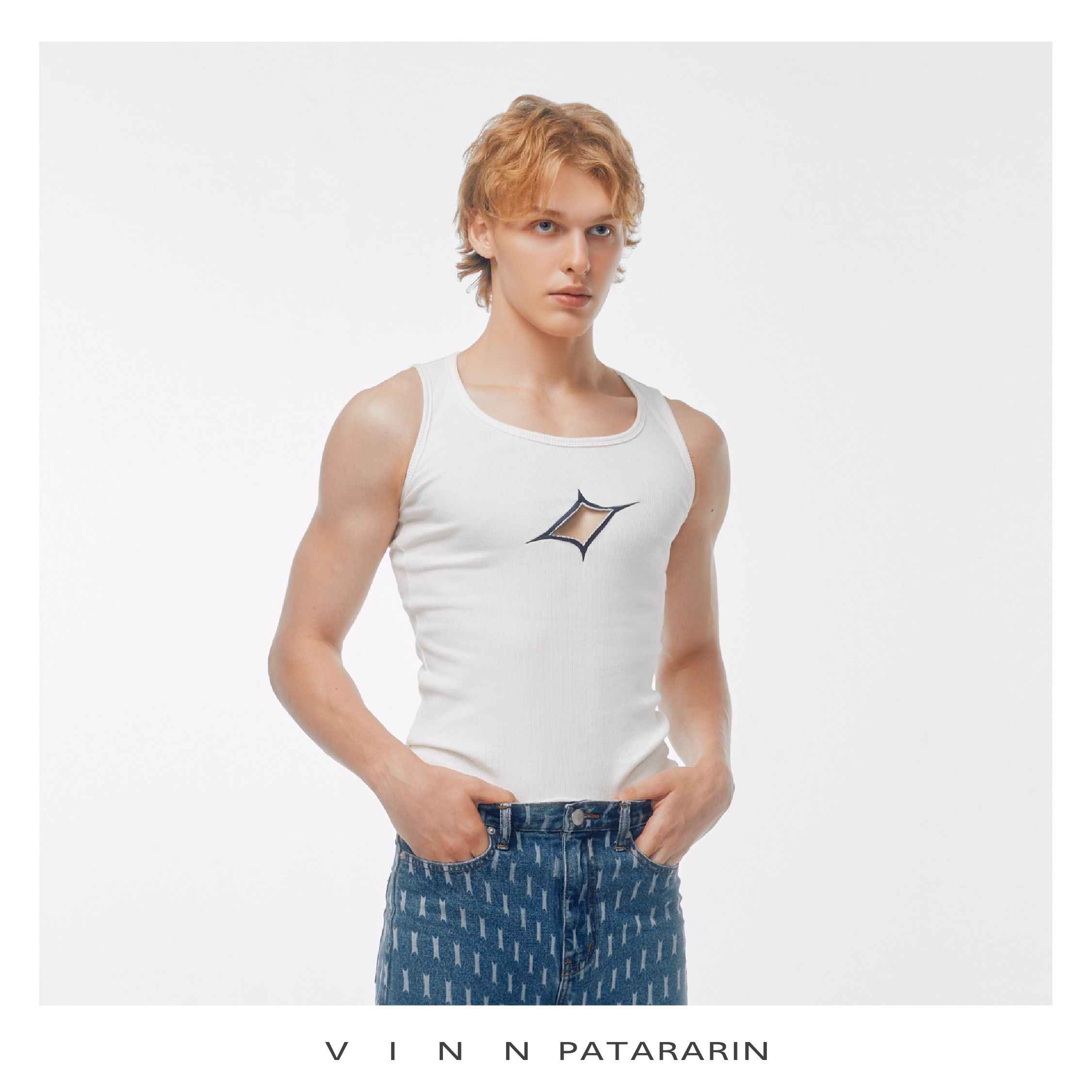 Vinn Patararin - Tank top cut out เสื้อกล้าม ฉลุลาย Unisex | Lazada.co.th