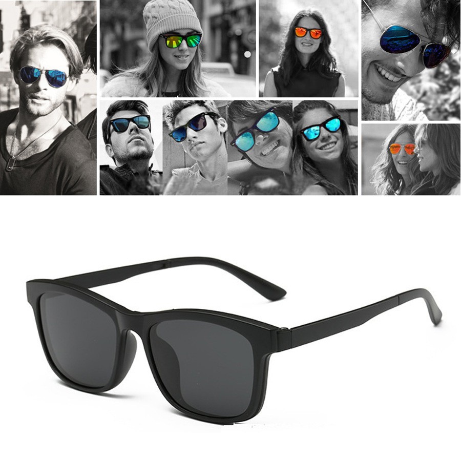 Sunglasses 5 lenses แว่นกันแดด กรอบแว่นตา คลิปออน แม่เหล็ก แว่นตากันแดด ...