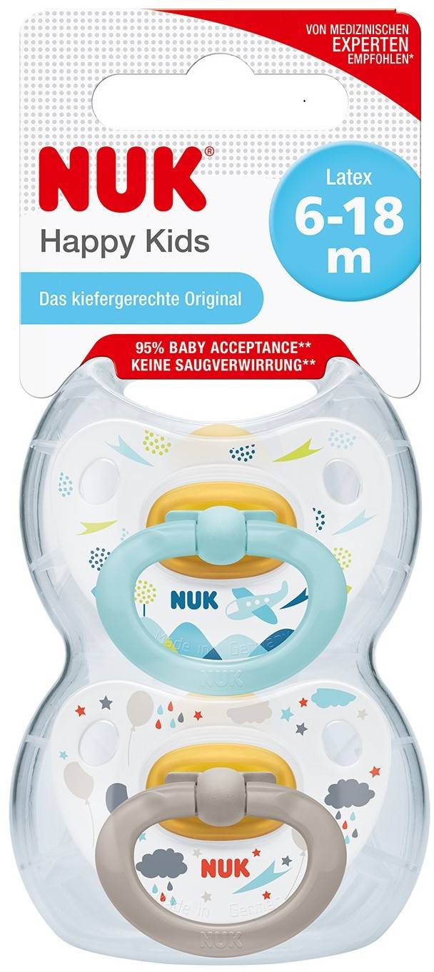 เข้ามาพร้อมส่งค่ะจุกหลอกNUK Latex Soother Twin Pack 0-6m6-18m (จุกยาง) - BABY BRAND STORE - ThaiPick