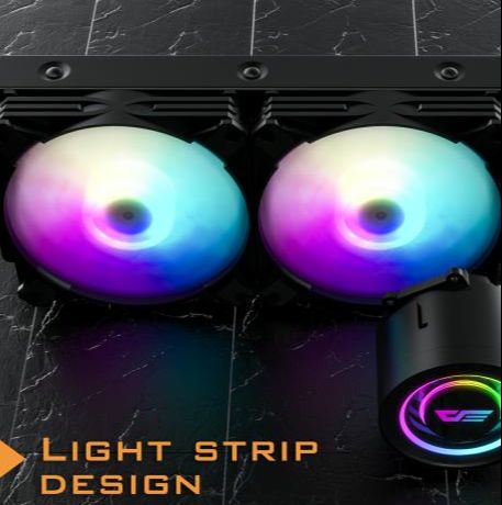 DarkFlash DX240 black PC CPU water Cooling Liquid with 12mm RGB pc ...