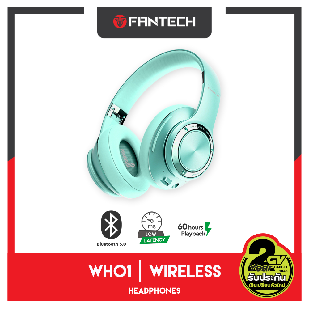 FANTECH WH01 WIRELESS HEADPHONES หูฟังไร้สาย หูฟังบลูทูธ มีระบบ Low ...