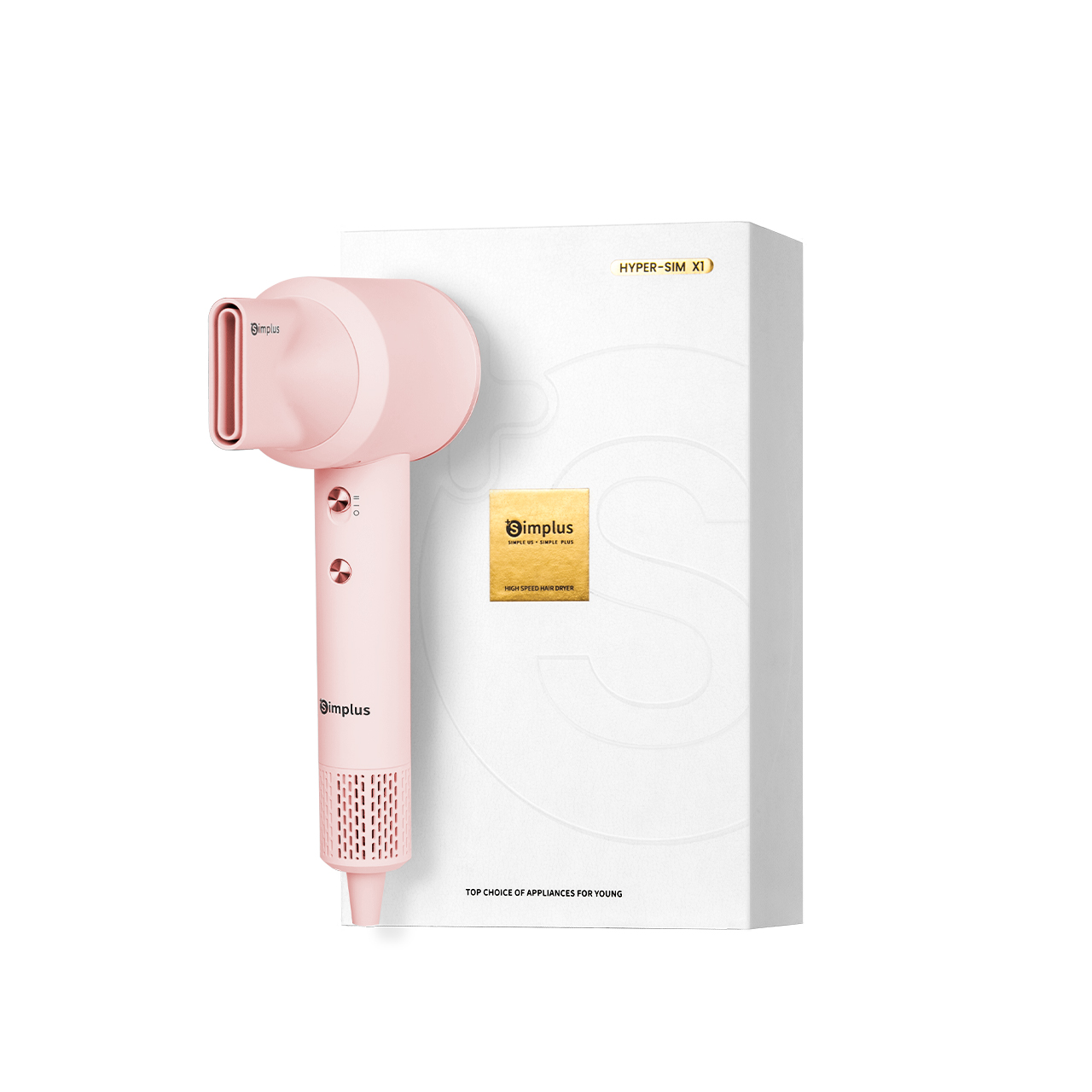 Simplus Pink ไดร์เป่าผม 400 ล้าน ไอออนประจุลบ ความเร็วลม 63.3 เมตร/วินาที เป่าผมแห้งเร็ว การดูแล ...