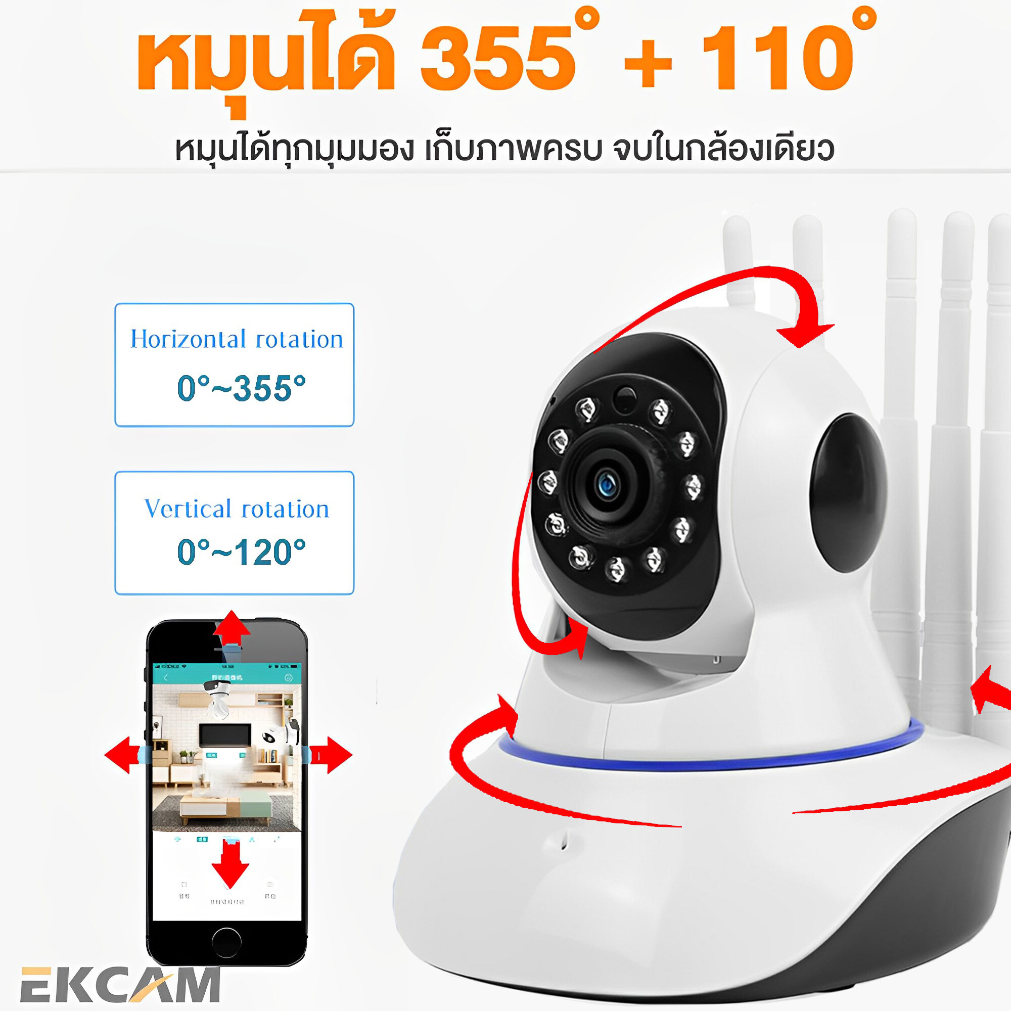 ของแท้1002023 FNKvision กล้องวงจร กล้องวงจรปิด360 wifi 2.4G5G 5MP กล้องวงจรปิดดูผ่านมือถือ Night ...