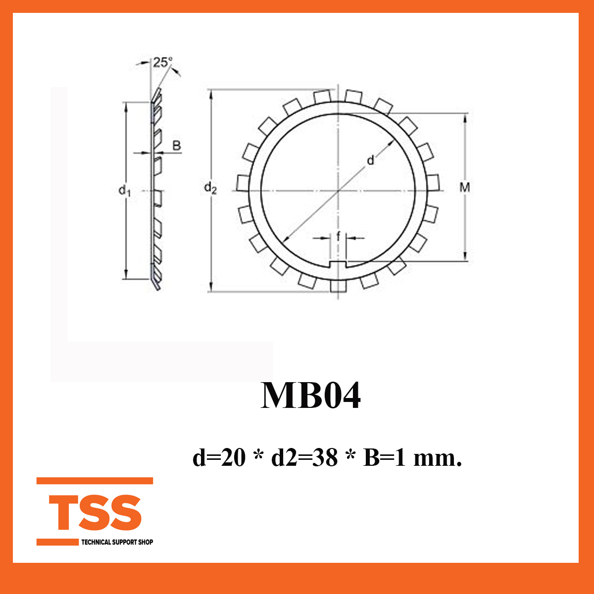 MB04 UBC แหวนจักร / พับล็อค สำหรับอุตสาหกรรม ( LOCK WASHER AW04 ...