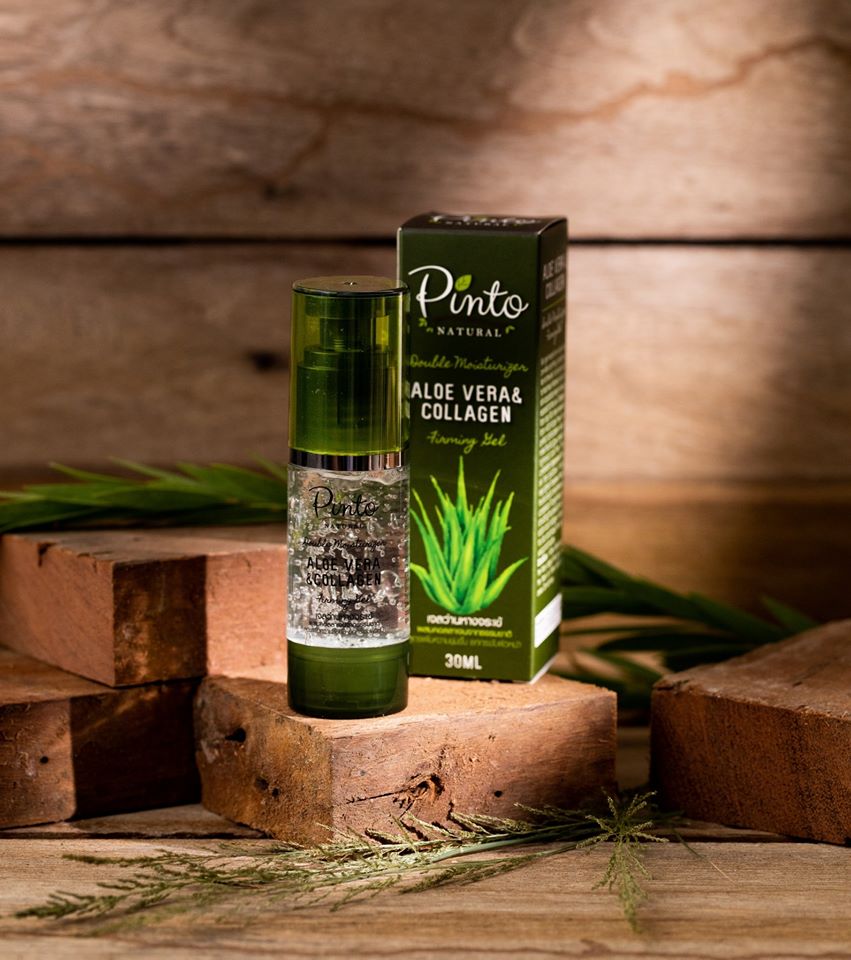 Pinto Natural Aloe Vera and Collagen Firming Gel เจลว่านหางจระเข้ผสมคอล ...