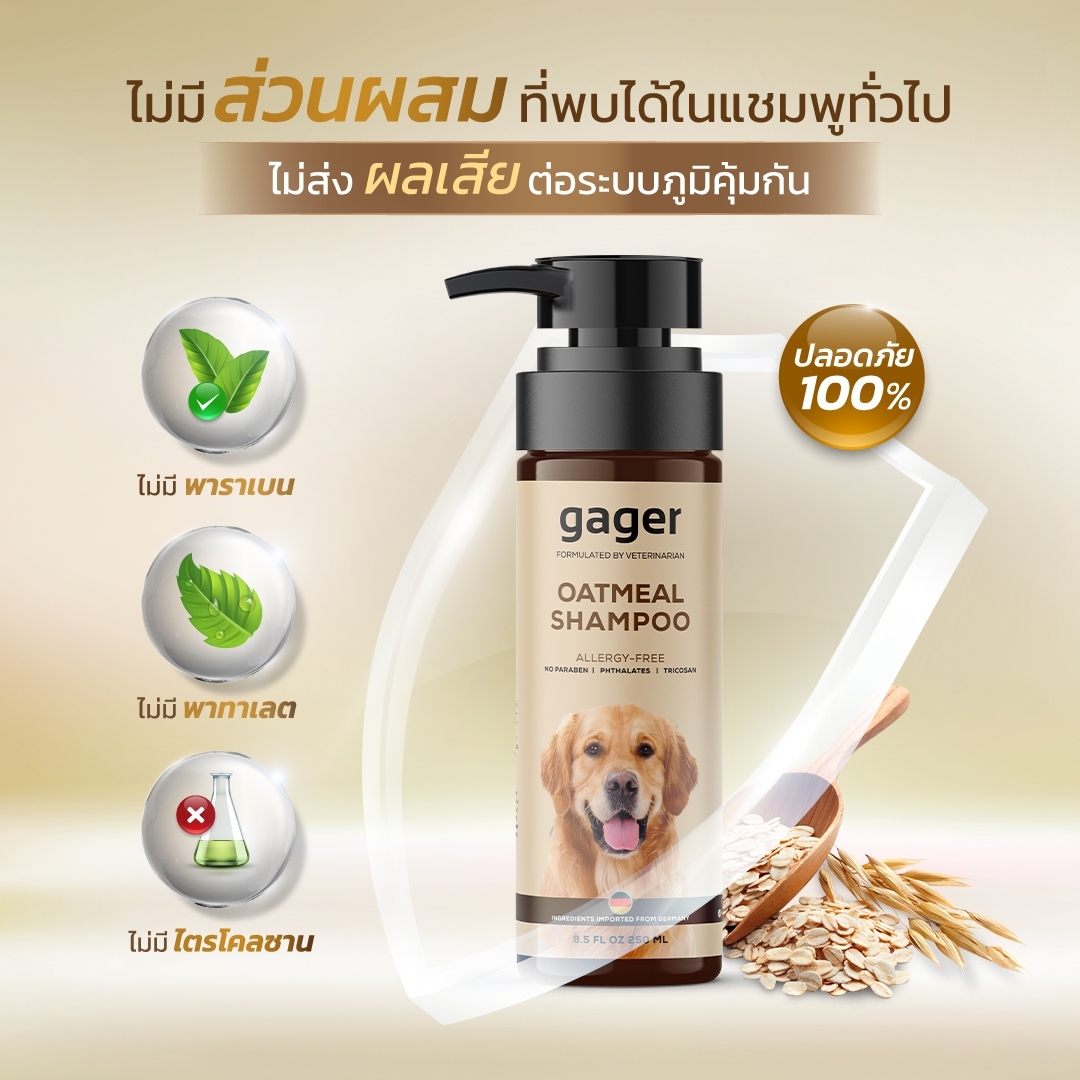 แชมพูอาบน้ำสุนัข สำหรับโกลเด้น รีทรีฟเวอร์&ลาบราดอร์ สูตรโอ๊ตมีล ...