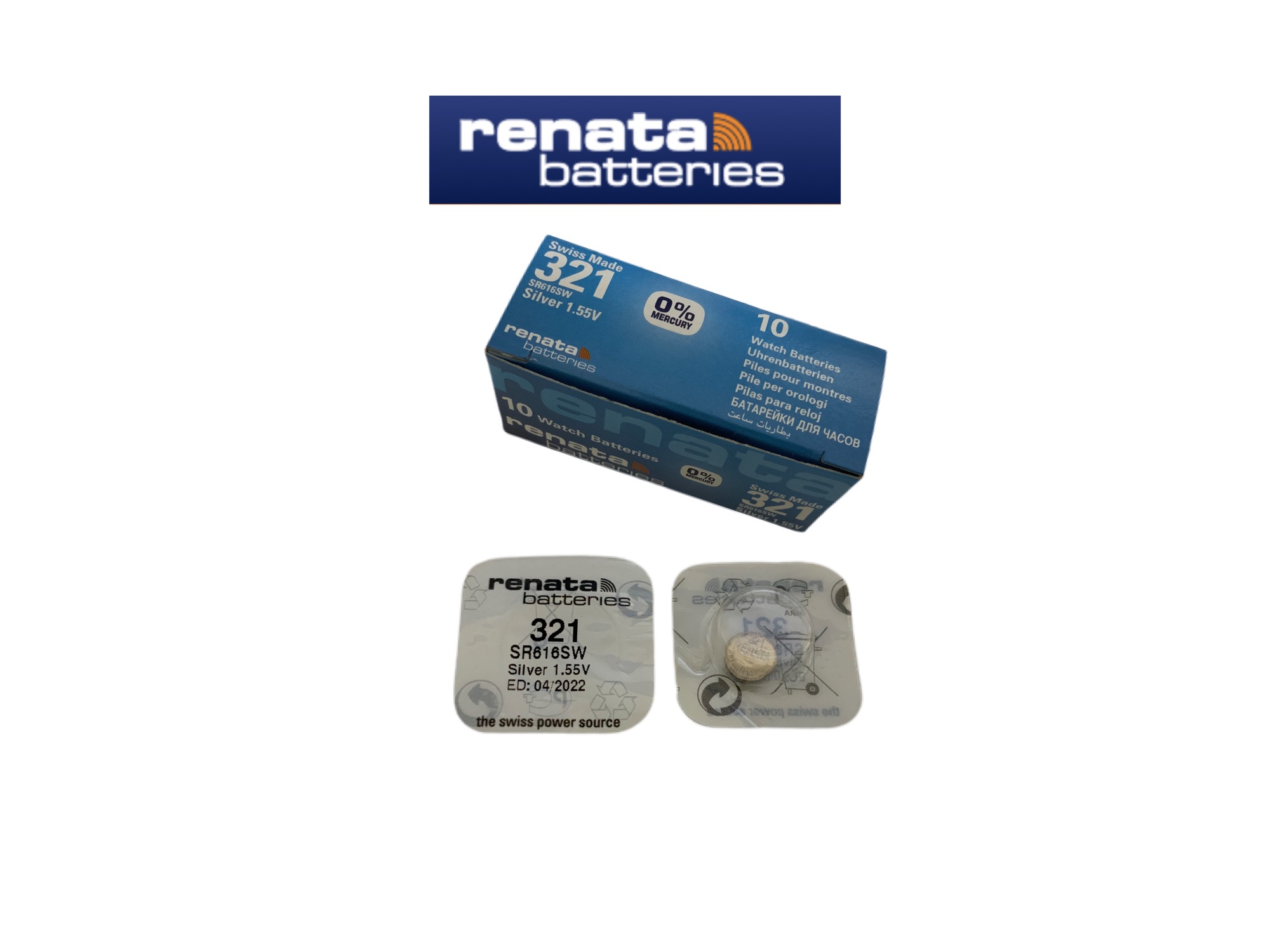ถ่านนาฬิกา ถ่านกระดุม Renata 321 (SR616SW) Watch Batteries Silver Oxide ...