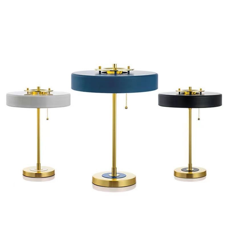 Italian designer wood desk lamp complex Nordic bronze contracted eye ...