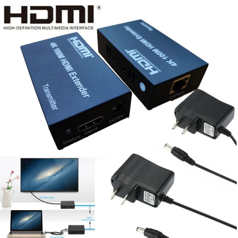 RNG-100M 4K HDMI To LAN Port RJ45 Network Cable Extender Over by Cat 5e ...