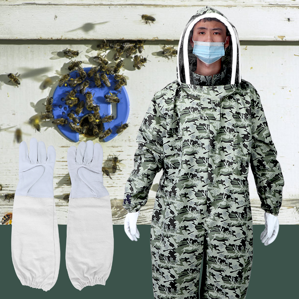【COD】Double Zippers One-Piece Bee Suit ชุดป้องกันการเลี้ยงผึ้งพร้อมถุง ...